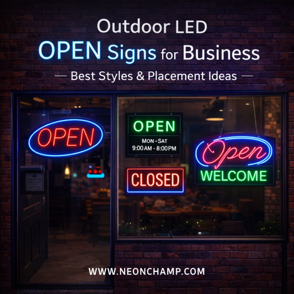Outdoor LED Open Signs for Business: Best Styles & Placement Ideas